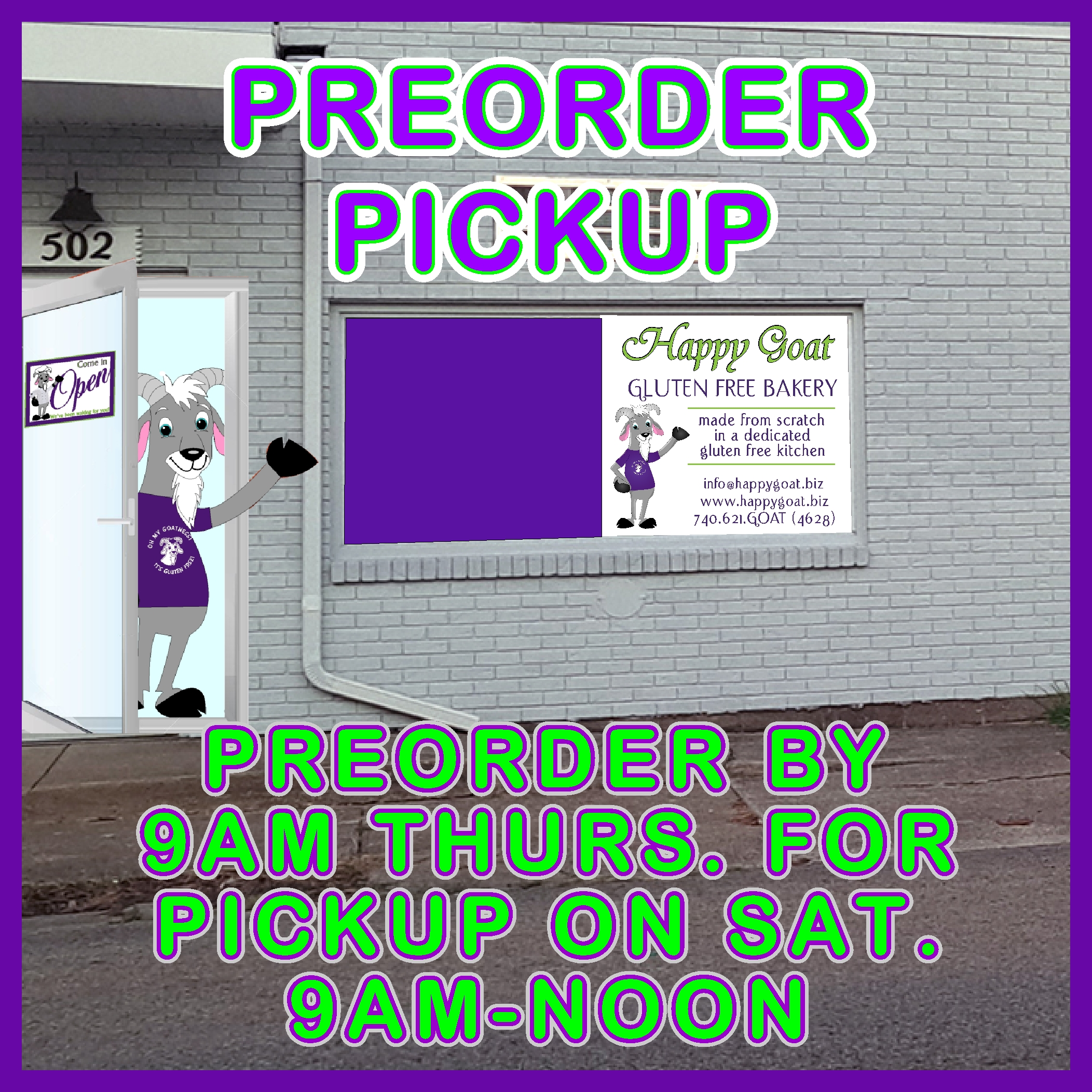Preorder Pick Up – HAPPY GOAT GLUTEN-FREE BAKERY LANCASTER OHIO
